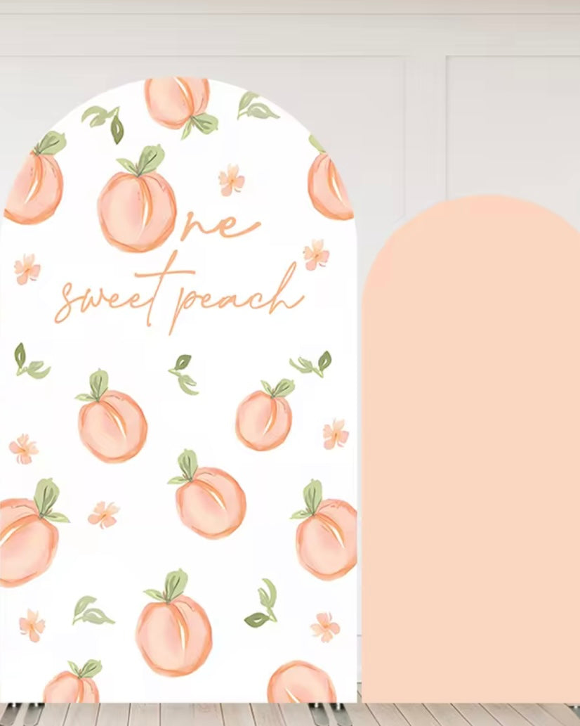 One sweet peach banner arch – V Party Queens